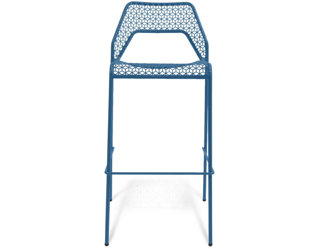 Metal mesh high bar chair blue powder coated steel mesh bar stool ...